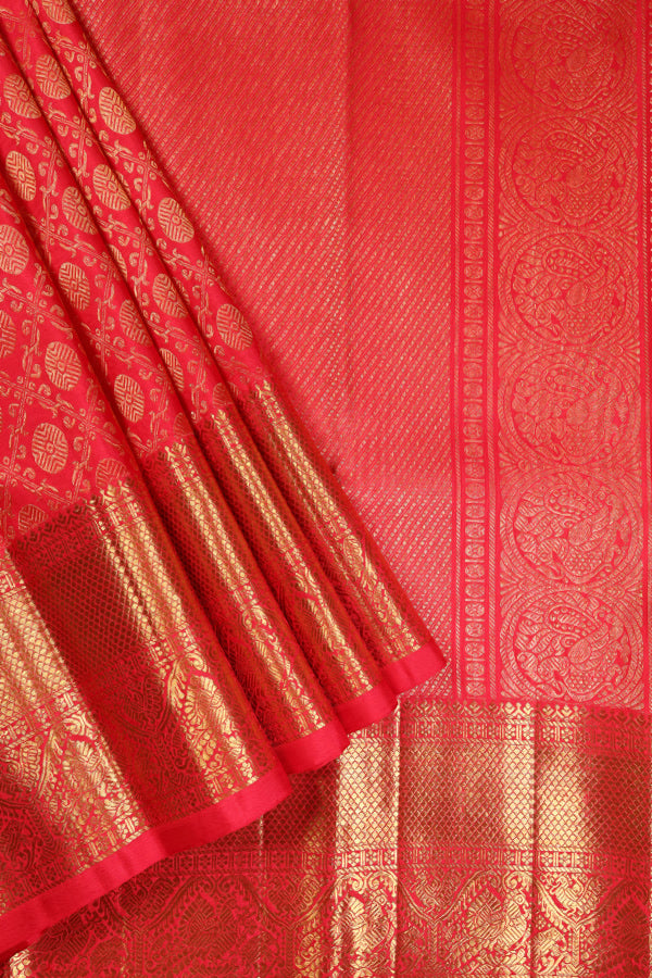 Authentic red and gold Kanjivaram Saree Online | Madhurya Collection ...