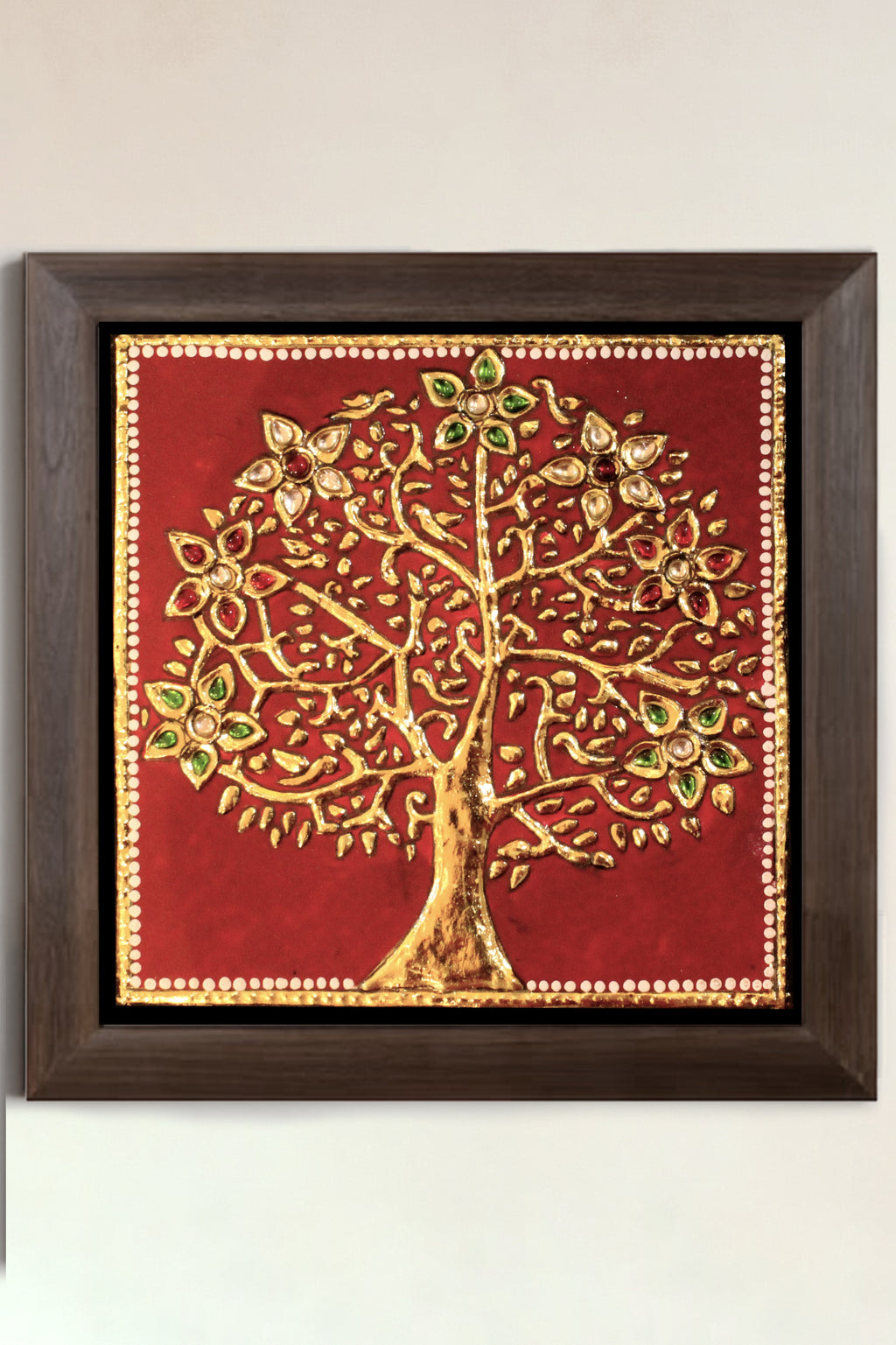 Parijat Tree Tanjore Painting – madhurya.com